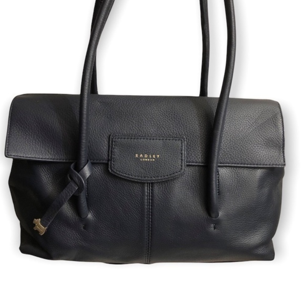 Radley London Blue Leather Top Handle Satchel Bag - Gem